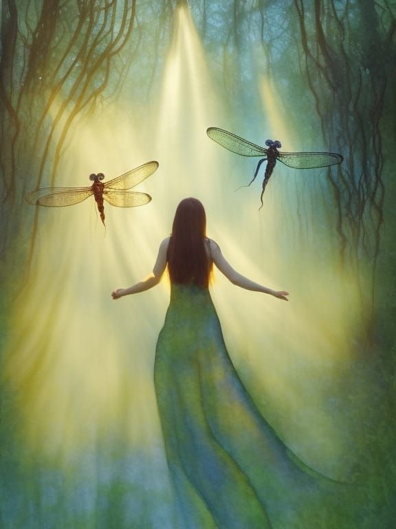 Dragonfly Dancer - AI Generated Artwork - NightCafe Creator