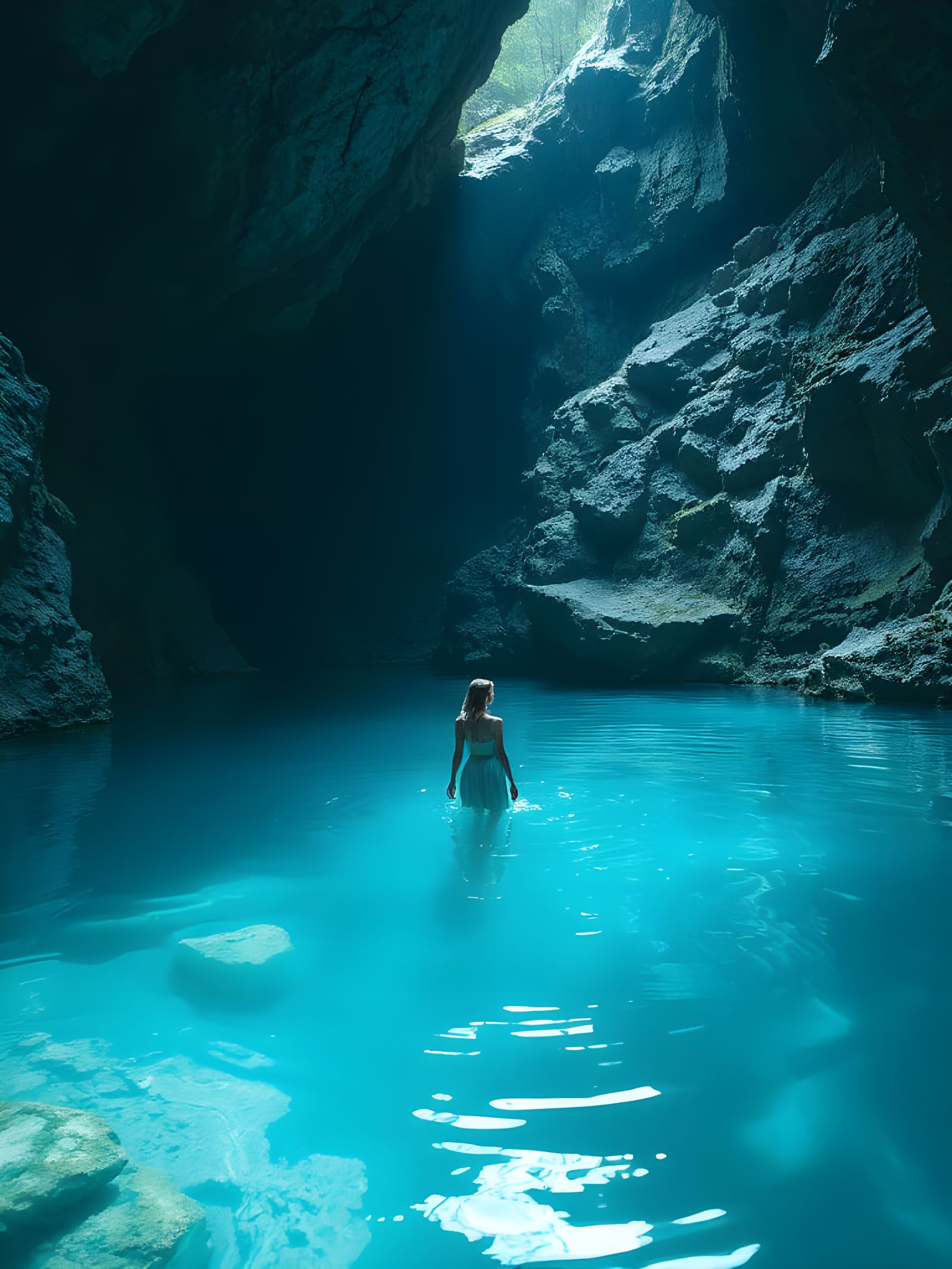 Hidden Lagoon - Subterranean Turquoise Lagoon Cavern