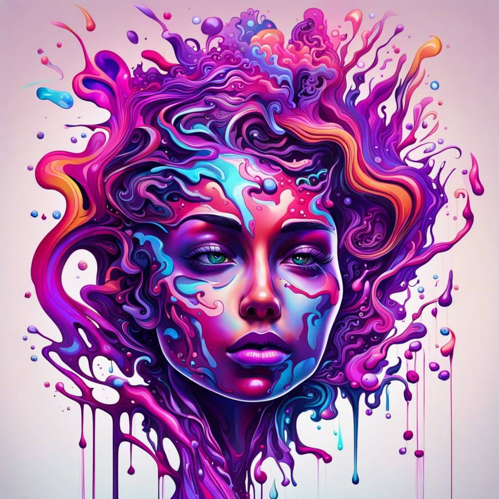Paint splash portrait - AI Generated Artwork - NightCafe Creator