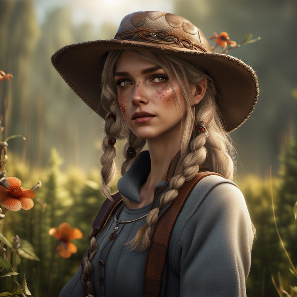 Country girl portrait , realstic high compressed,8k - AI Generated ...
