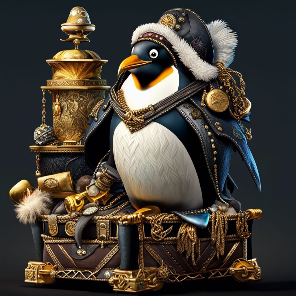 Filthy Rich Penguin Pirate - AI Generated Artwork - NightCafe Creator