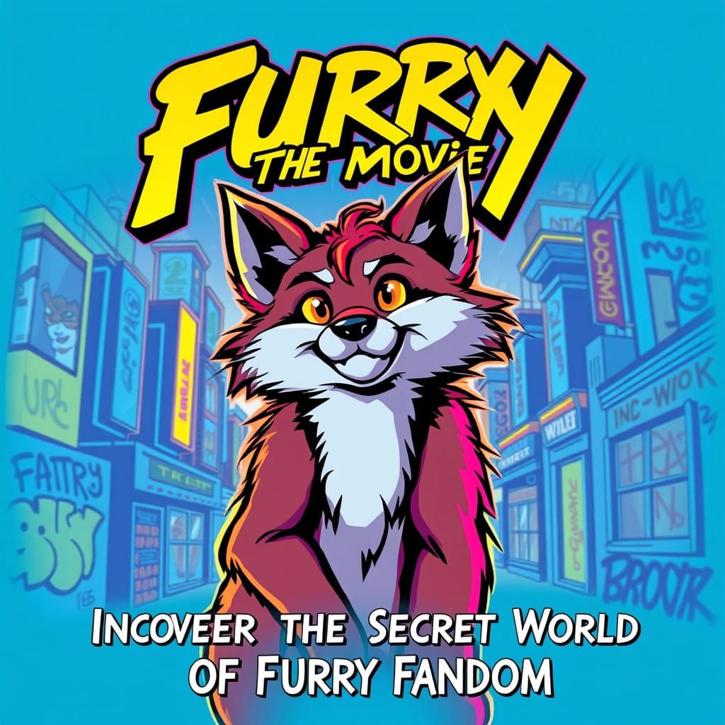 A poster for a 90s documentary about the furry fandom "Furry the Movie"