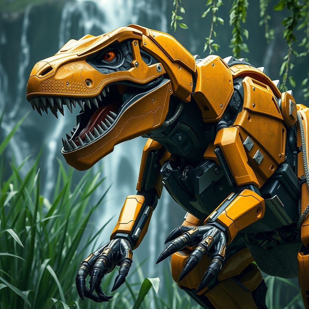 Mecha T-Rex transformer - Surreal Mecha T-Rex Unleashes Fury...