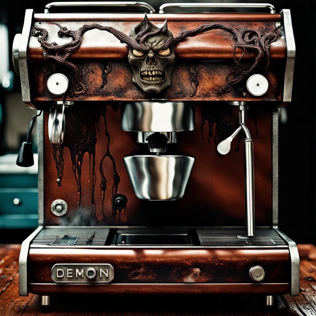 Demon brand espresso machine - AI Generated Artwork - NightCafe Creator