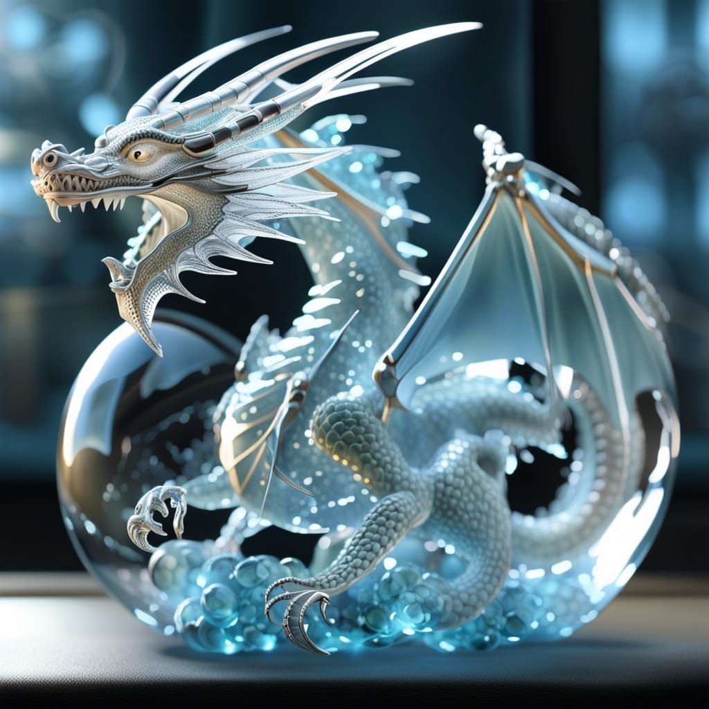 Glass Dragon v5 - AI Generated Artwork - NightCafe Creator