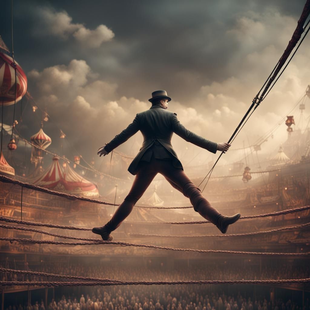 Tightrope walker - AI Generated Artwork - NightCafe Creator