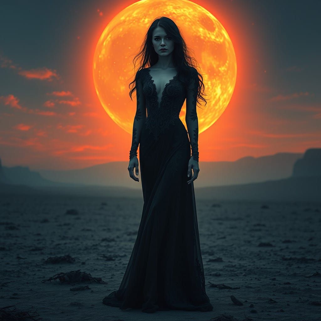 Mystical Woman in Inverted Reality - AI Art