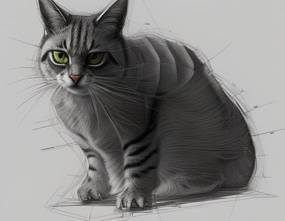 Draft of a house cat ^.ᆽ.^= ∫ - AI Generated Artwork - NightCafe Creator