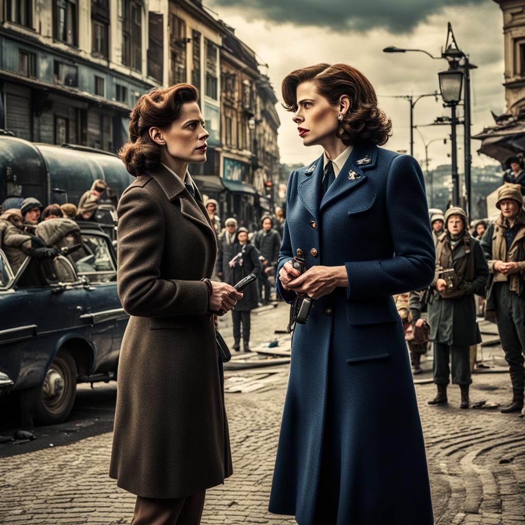 Hayley atwell as peggy carter speaking to sigourney weaver as ellen ...
