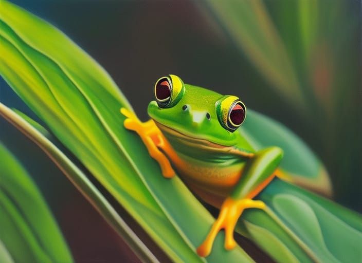 Golden Tree Frog - AI Generated Artwork - NightCafe Creator