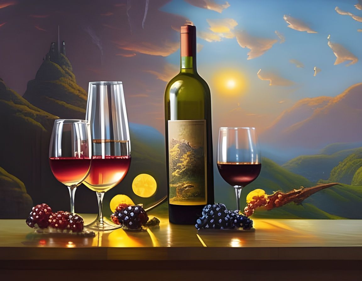 bottle of wine - AI Generated Artwork - NightCafe Creator