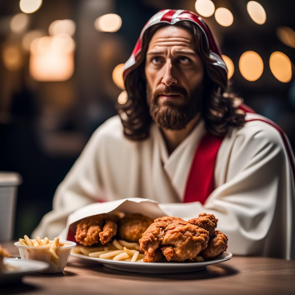 Does Jesus like KFC? - AI Generated Artwork - NightCafe Creator