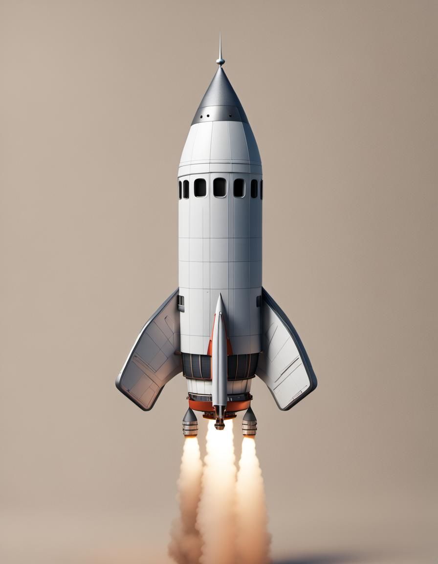 3D render of a rocket, high detail with 3D shading - AI Generated ...