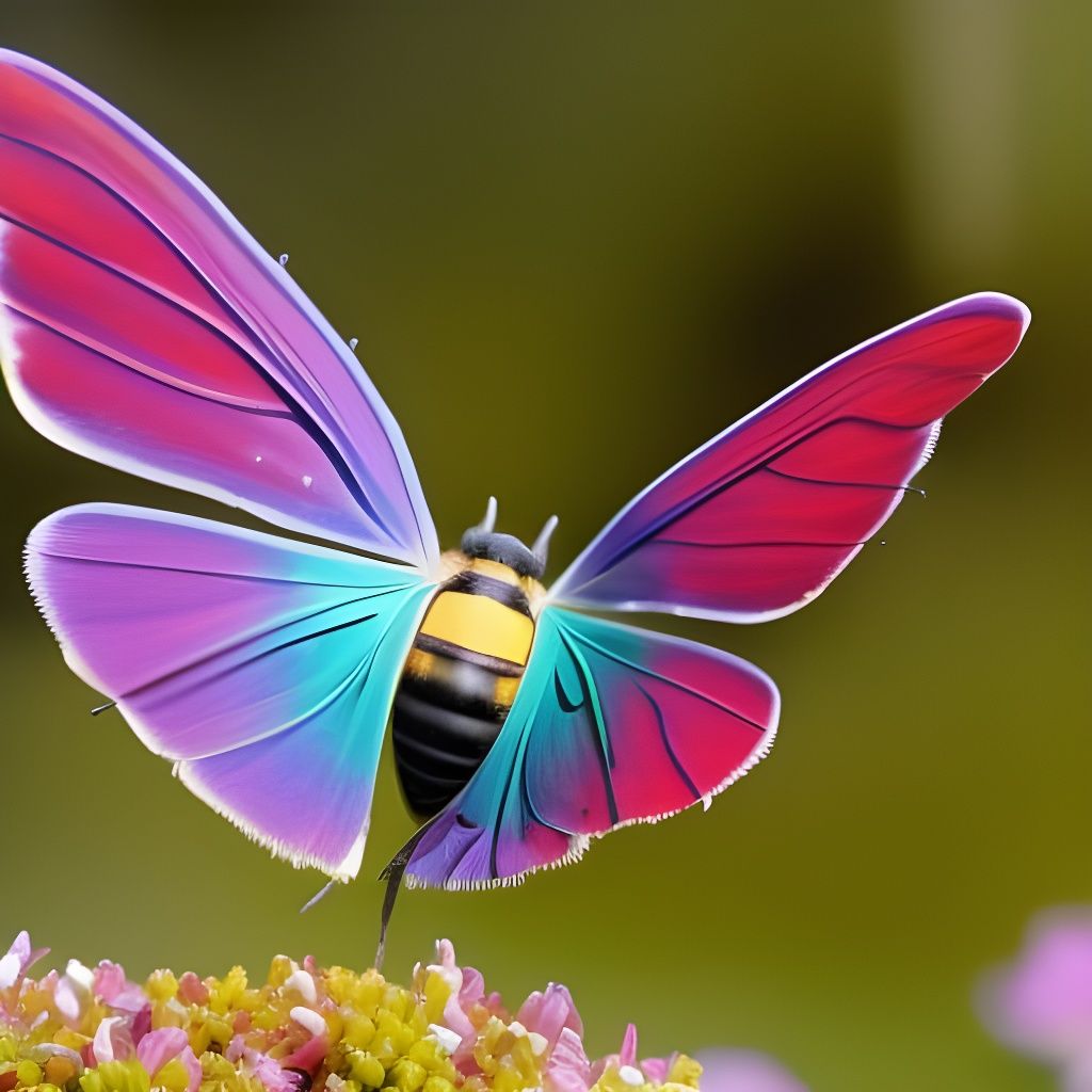 🦋Butterfly Honey Bee Hybrid - AI Generated Artwork - NightCafe Creator