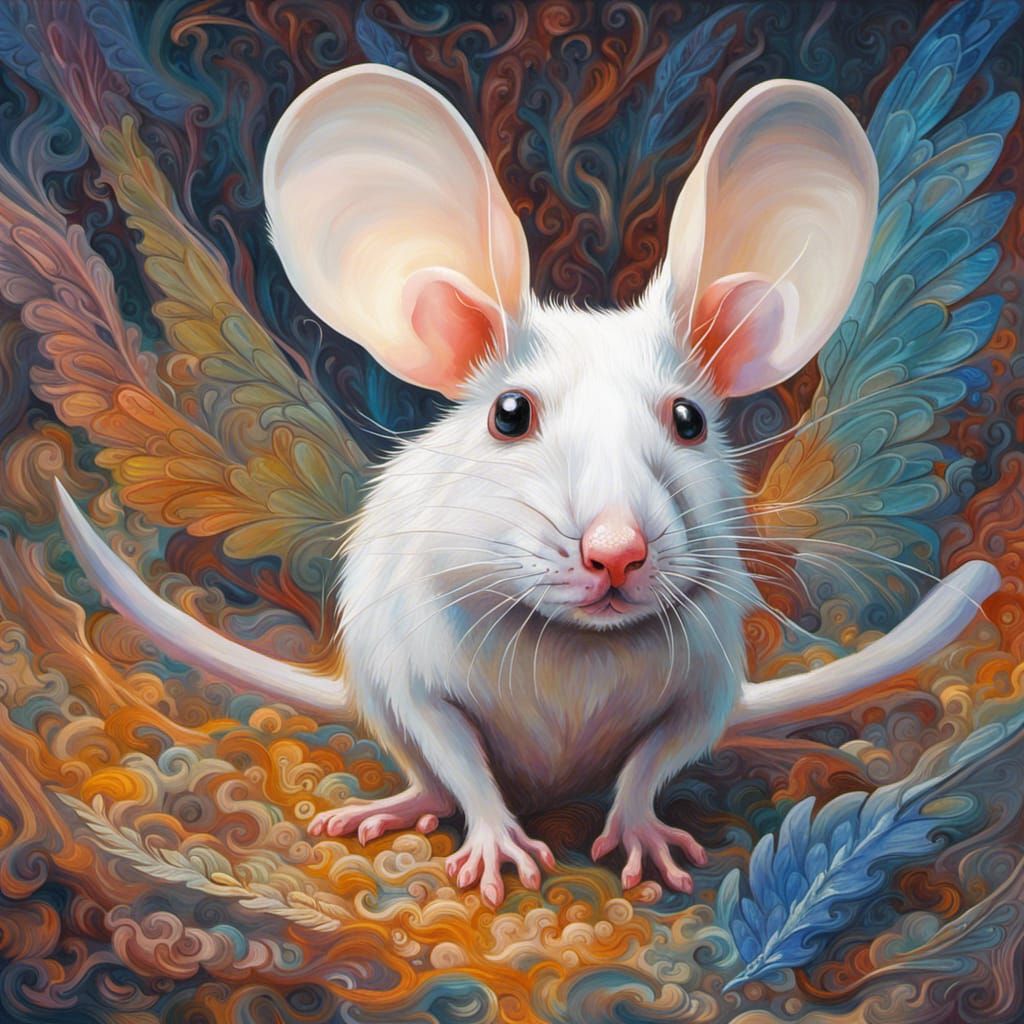 white mouse, big ears
