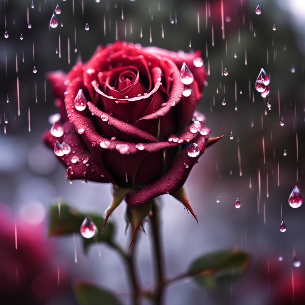 Raindrops on roses. - AI Generated Artwork - NightCafe Creator