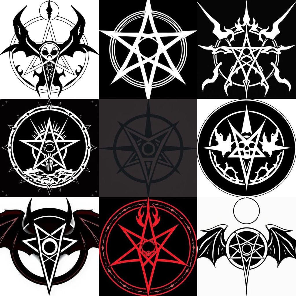 Satanic logos designed by Harry Murphy