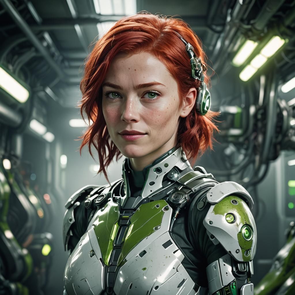 Centric Character Illustration; White Female Character, Silver Green ...