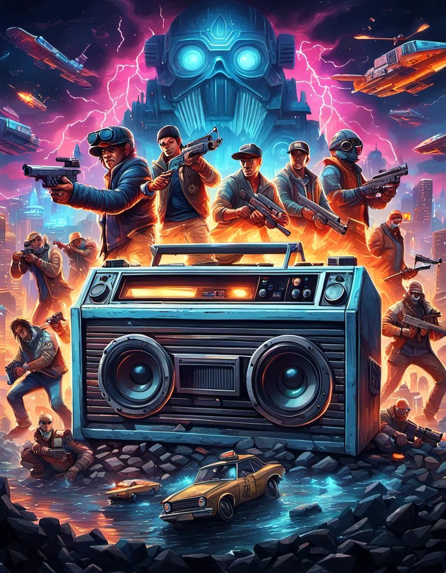 Boom Box Gang War - AI Generated Artwork - NightCafe Creator