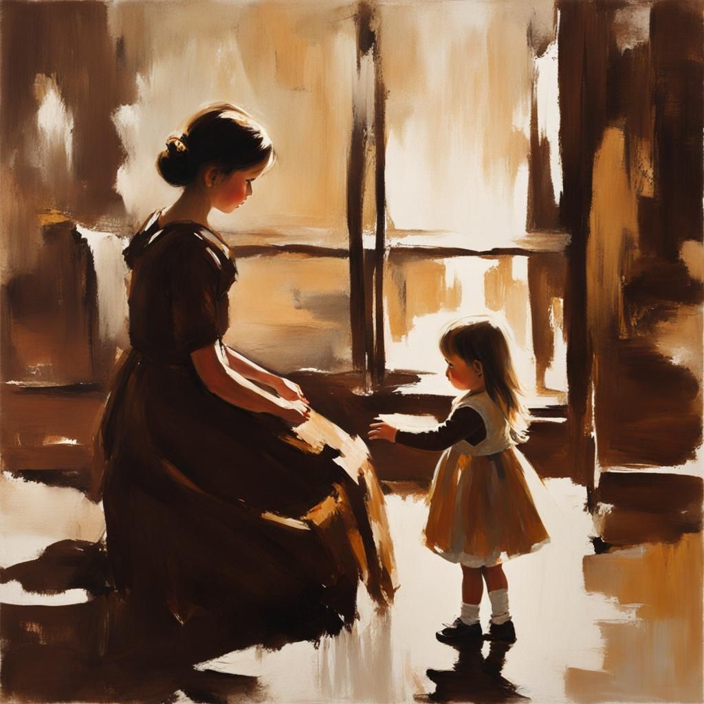 Mother and Daughter - AI Generated Artwork - NightCafe Creator