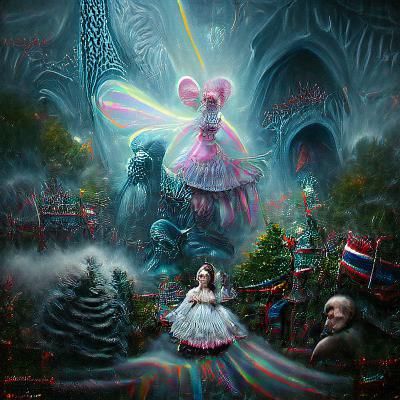 Whimsical Fairy Wonderland horror Gustave Doré Greg Rutkowski ethereal ...