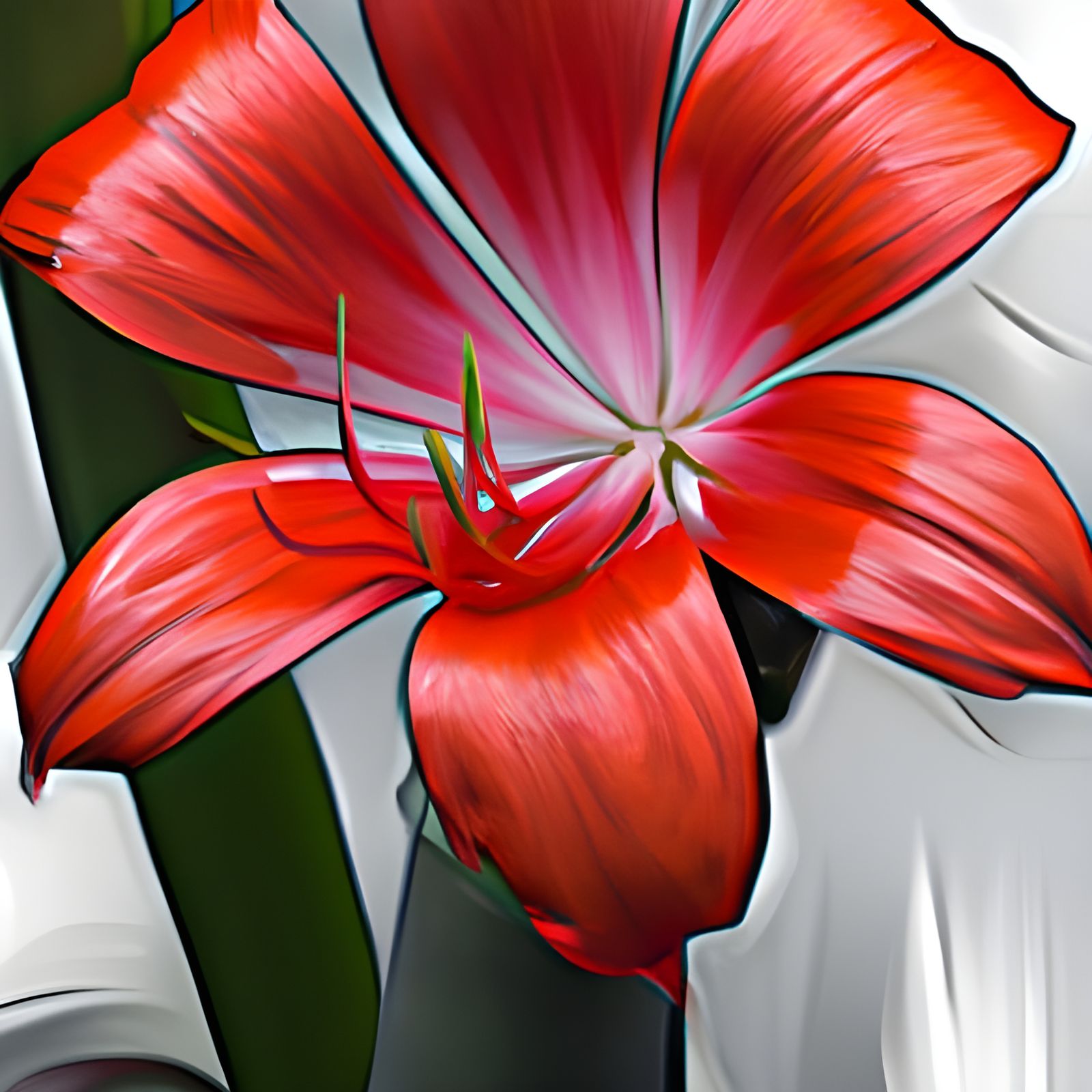 Red flower abstract - AI Generated Artwork - NightCafe Creator