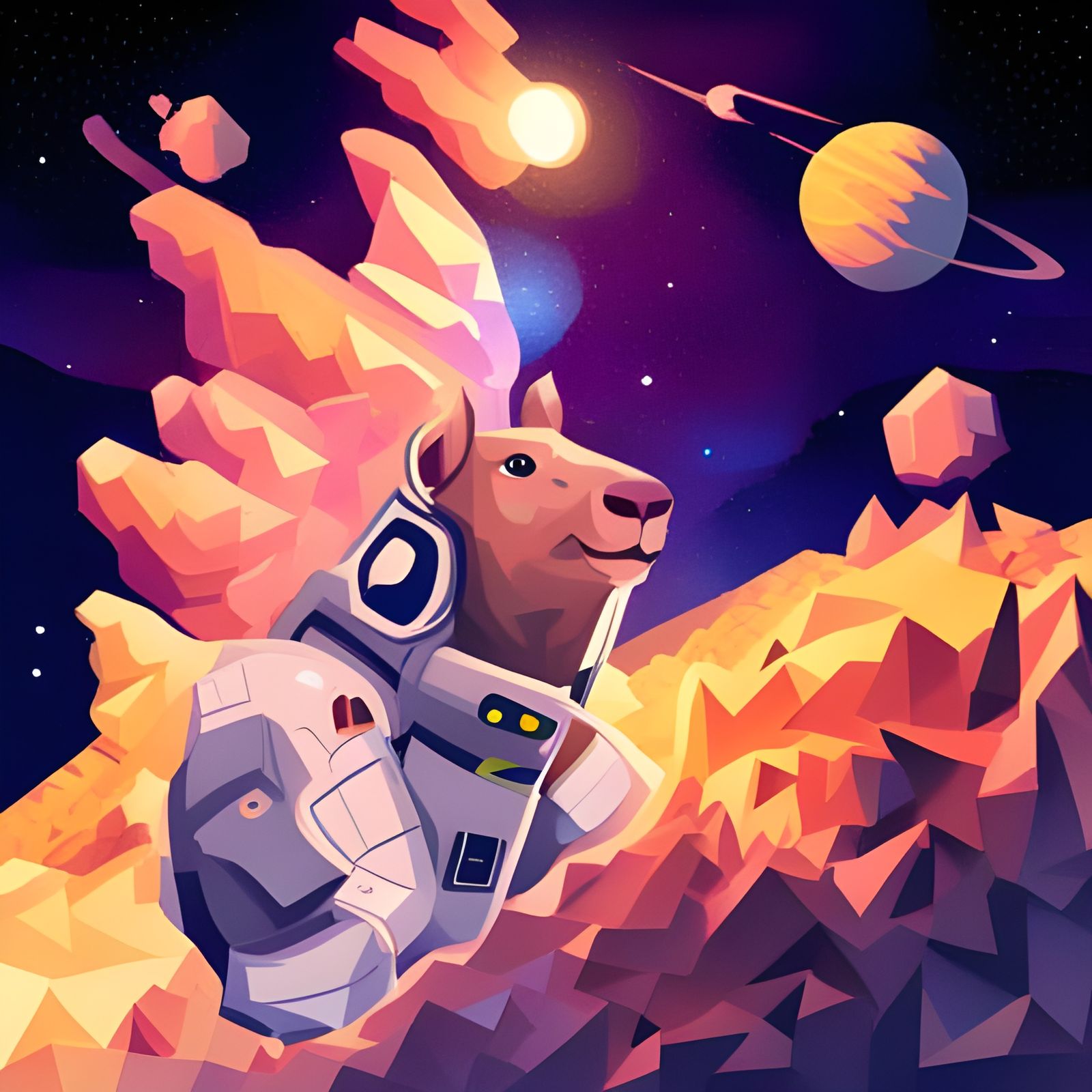 Capybara in space - AI Generated Artwork - NightCafe Creator