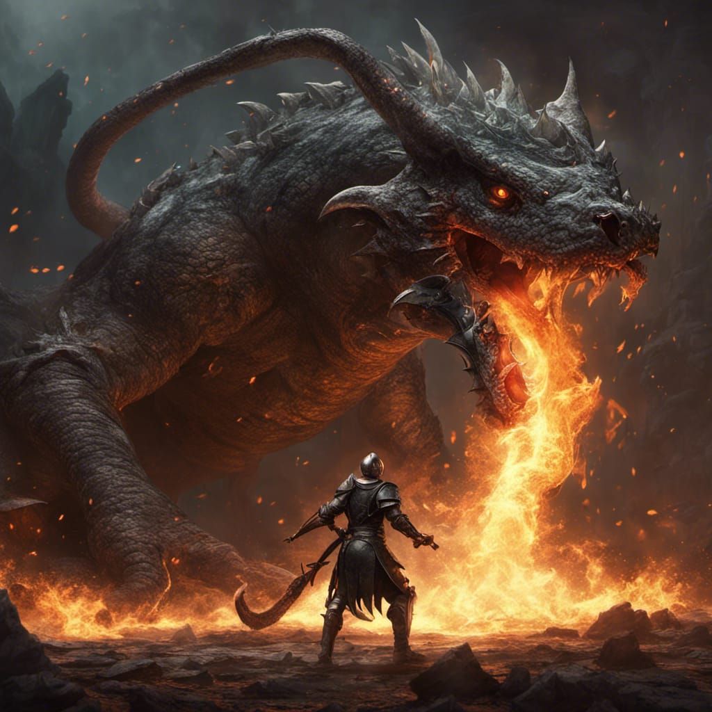 The Knight and the Serpent - AI Generated Artwork - NightCafe Creator