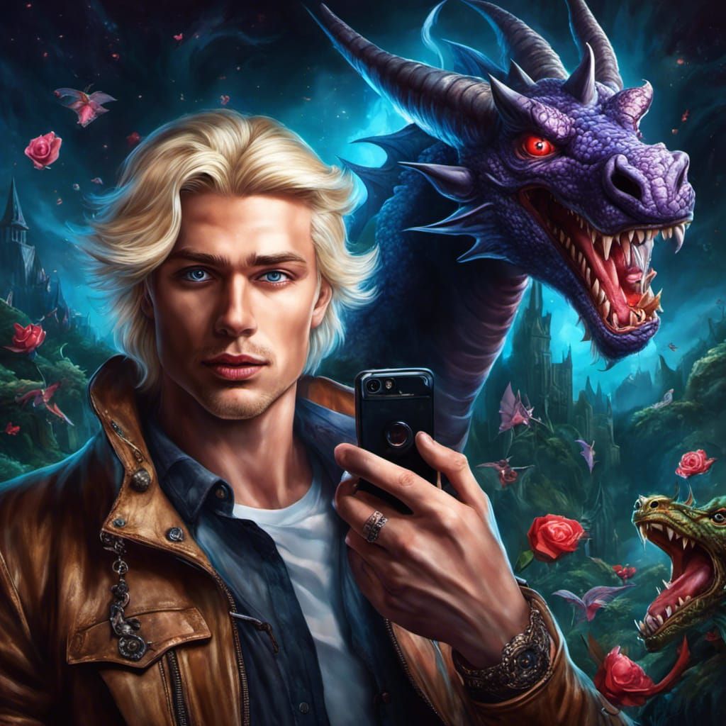 Handsome man with dragon - AI Generated Artwork - NightCafe Creator
