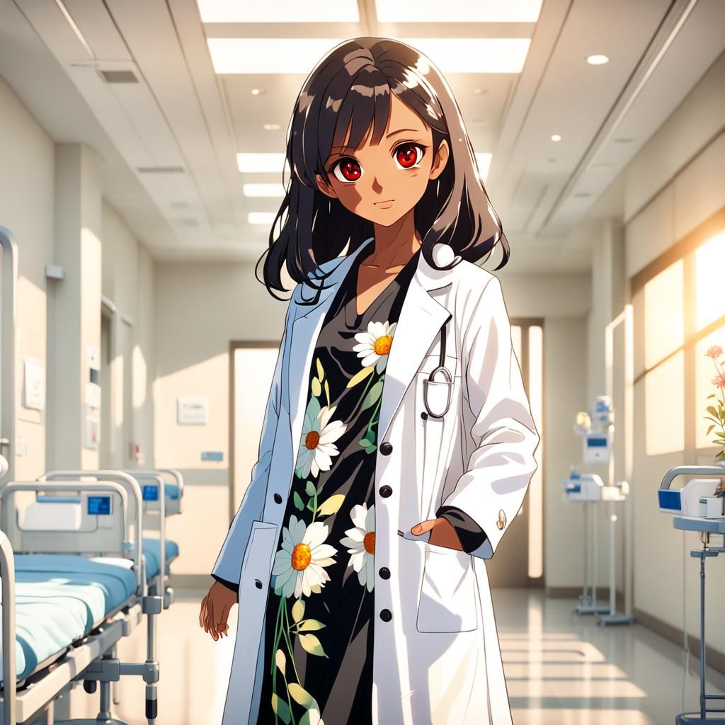 Anime Girl in Celine Tingfly Vintage Designer Floral Print Elegant mini ...