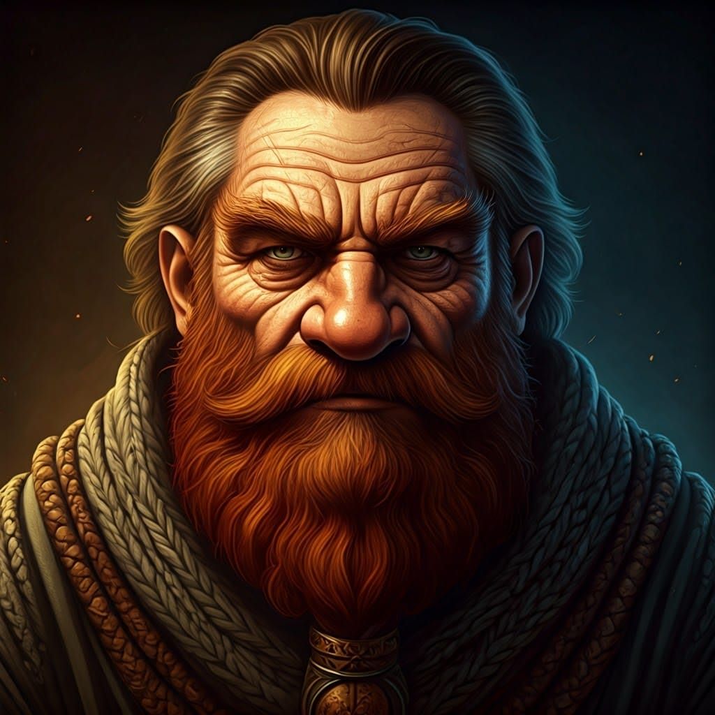Gruff Dwarf Rune Carver - Baroque Fantasy Dwarf Portrait in ...