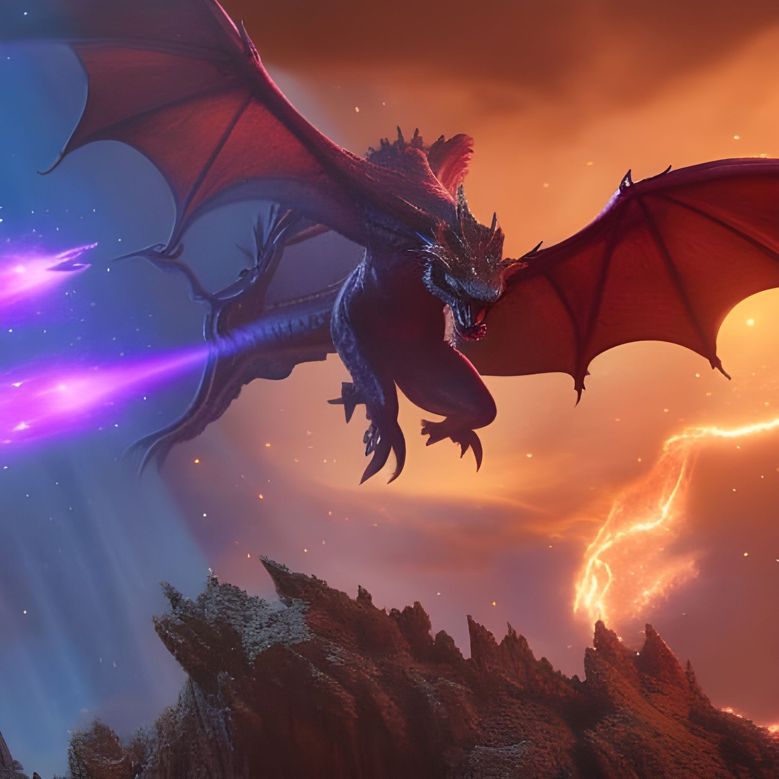 Dragons Layer under Attack - AI Generated Artwork - NightCafe Creator