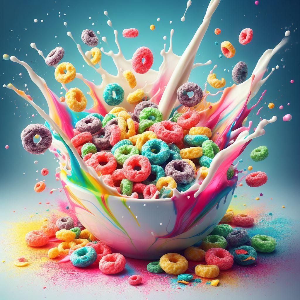 Fruit loops splash - AI Generated Artwork - NightCafe Creator