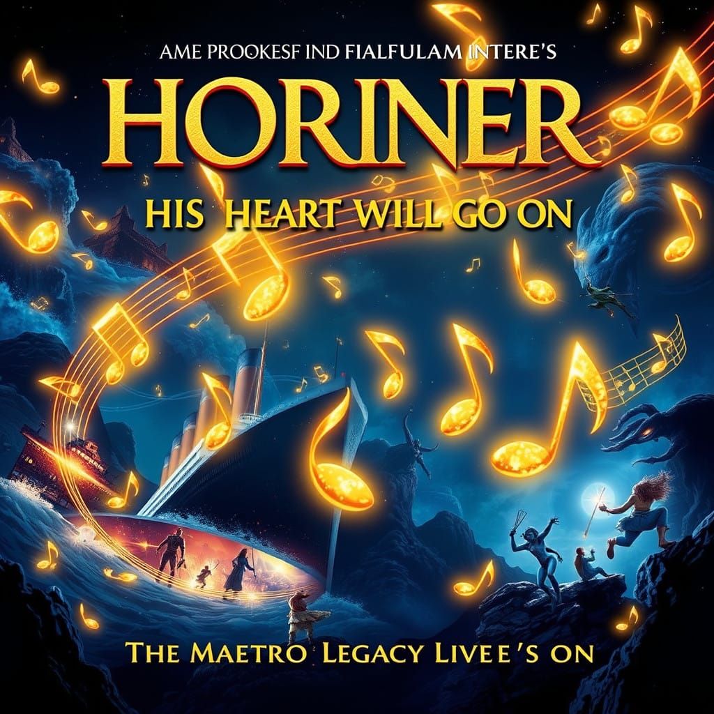 A poster for a documentary about James Horner golden magical music ...