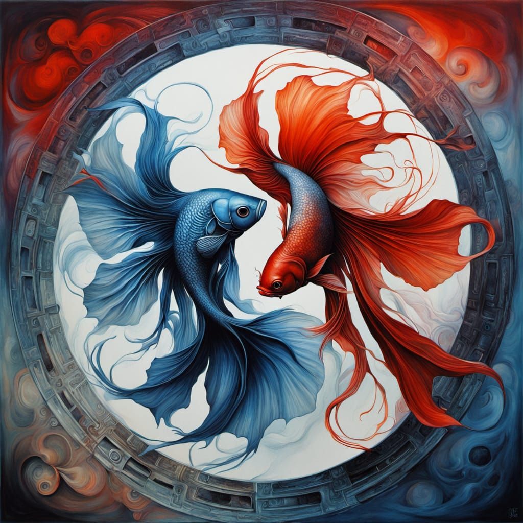 Extreme Close up Pisces zodiac formation dichotomy of ( 2 beautiful ...