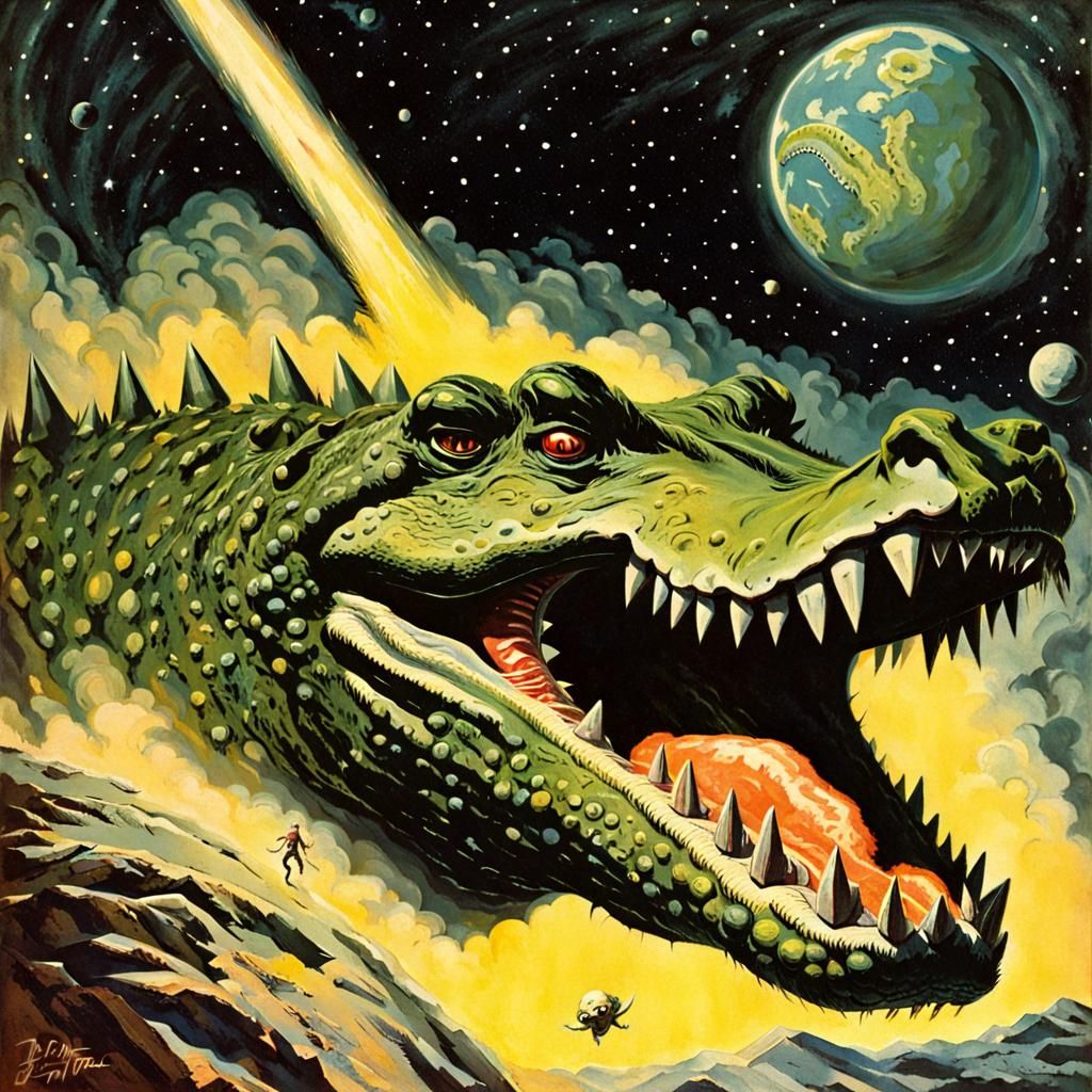 Space Crocodile - AI Generated Artwork - NightCafe Creator