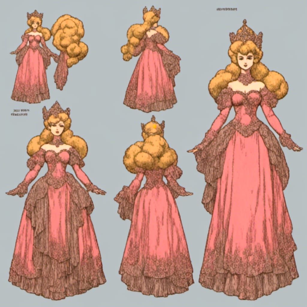 Princess Peach ref sheet - AI Generated Artwork - NightCafe Creator