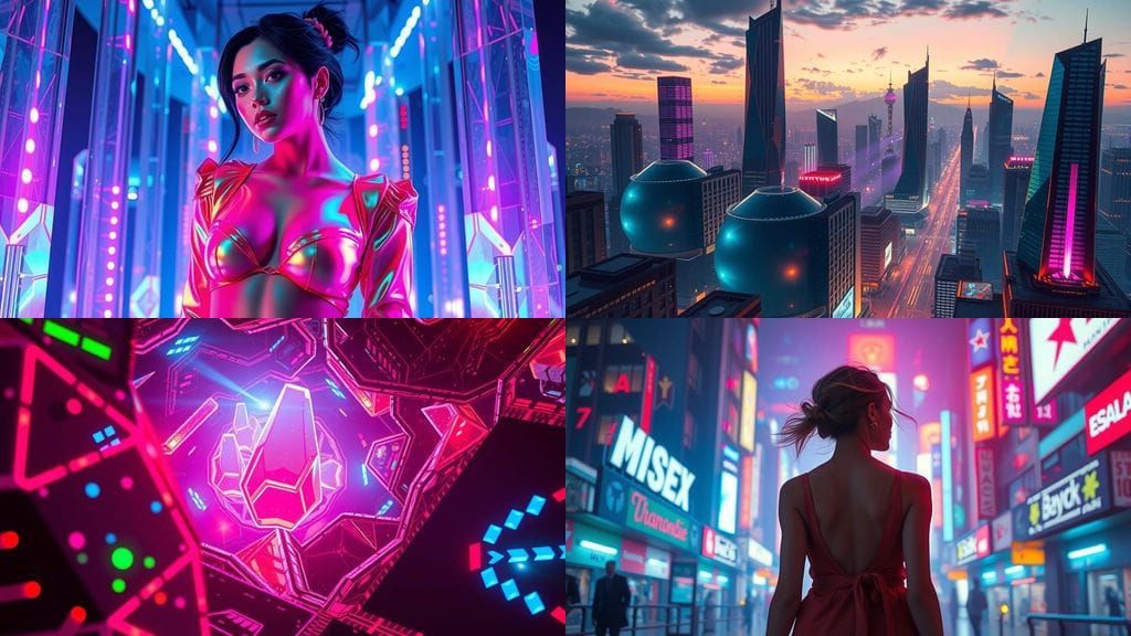 Dynamic 3D Light Refraction Through Prisms - AI Art