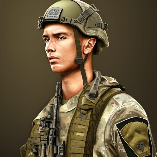 Military prepper male with survival gear - AI Generated Artwork ...
