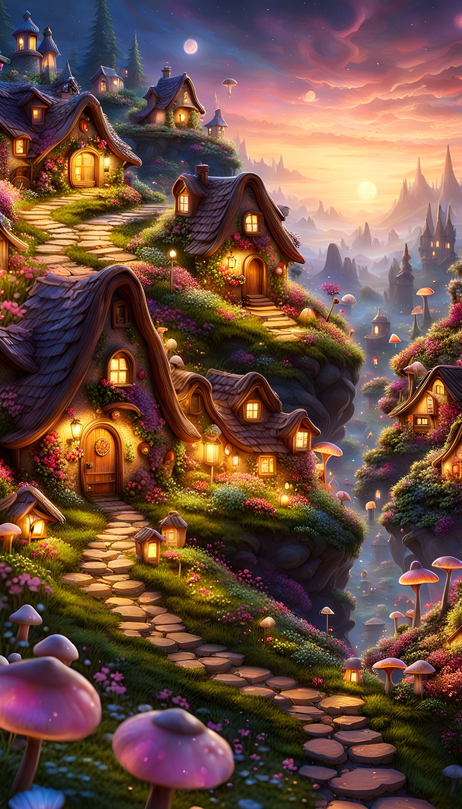 Fairy village - AI Generated Artwork - NightCafe Creator