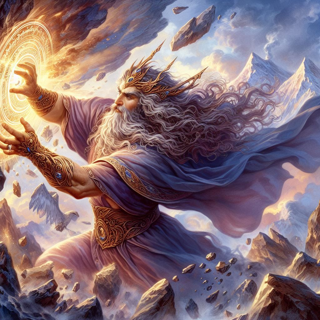 Vala Aulë by creating continents, mountains and seas of Arda - AI ...