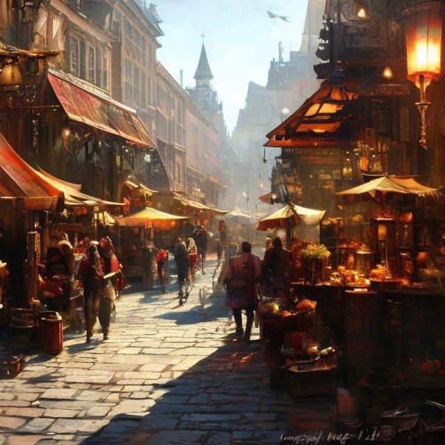 "Merchants' Mosaic: Threads of Exchange across Ages" - AI Generated ...