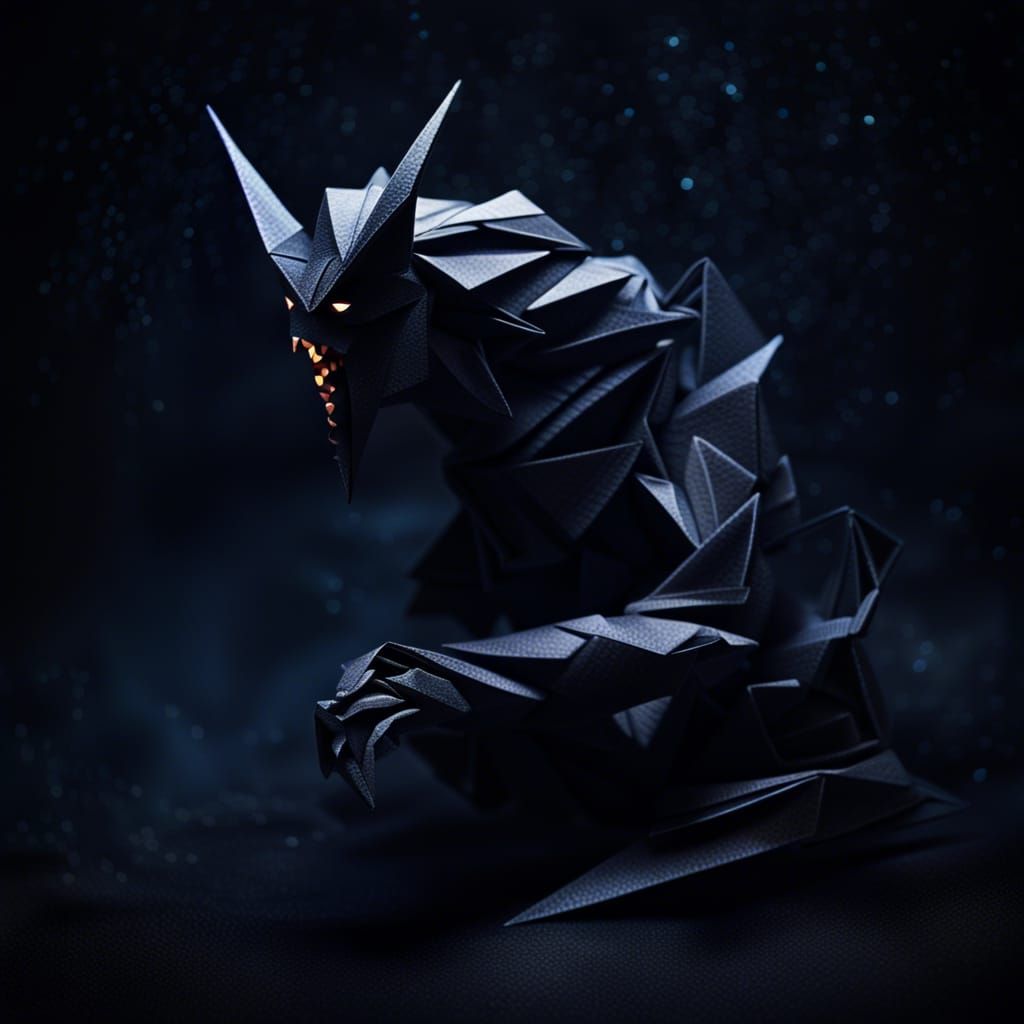 Origami horror creature - AI Generated Artwork - NightCafe Creator