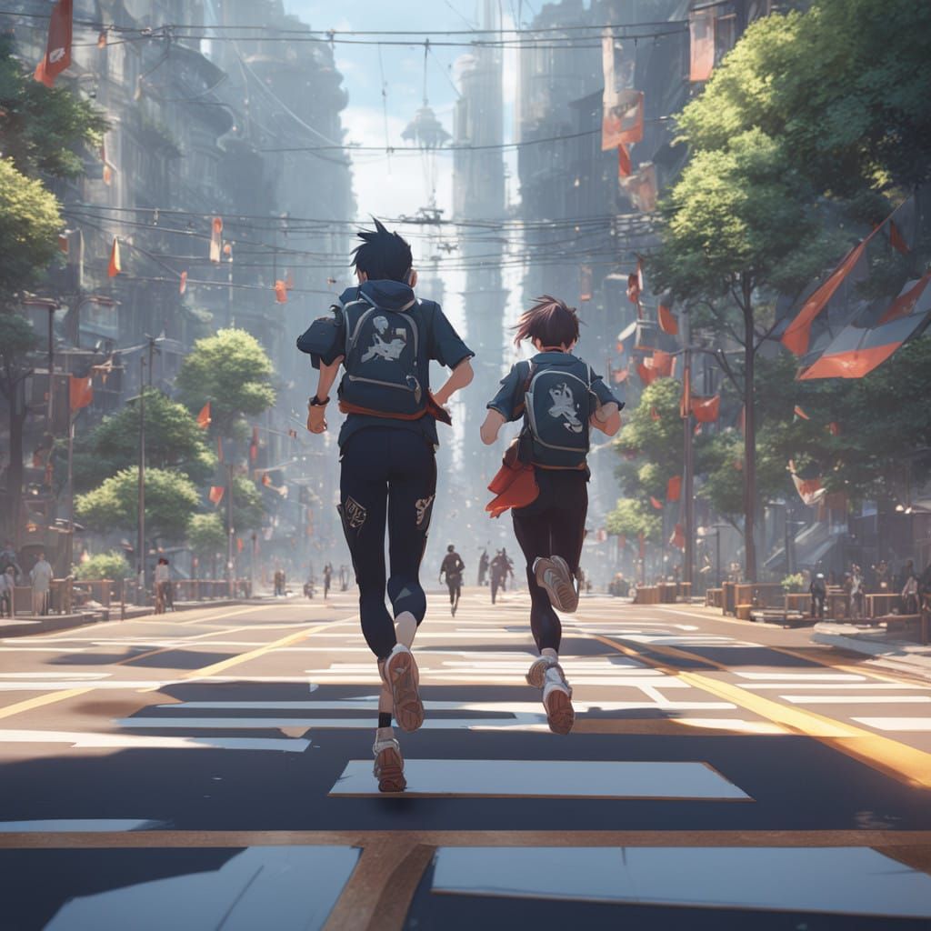 RUN - Dynamic Anime Runner Conquers Futuristic Landscape