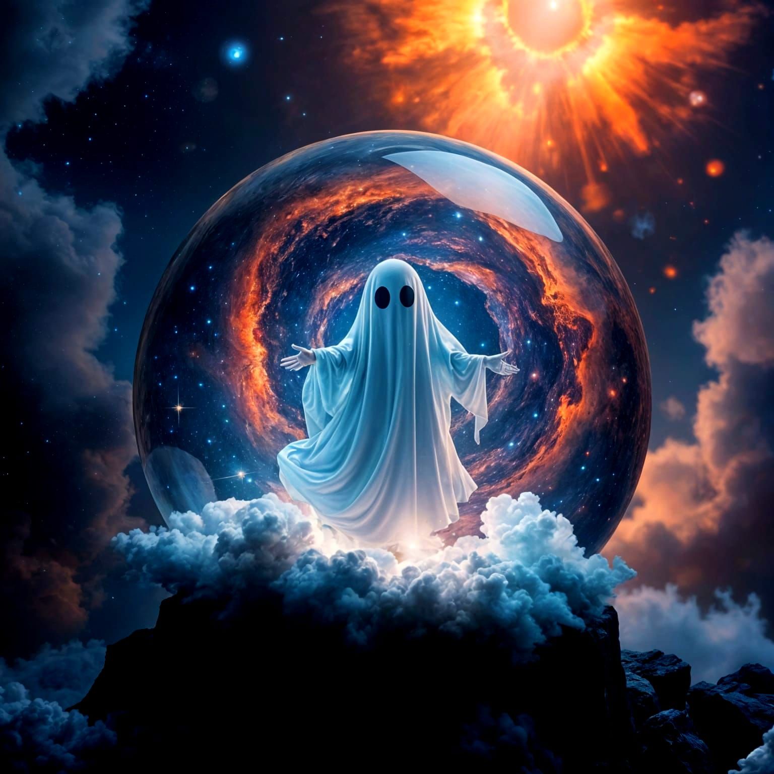 ghost sky - Spectral Entity in a Turbulent Cosmic Vortex