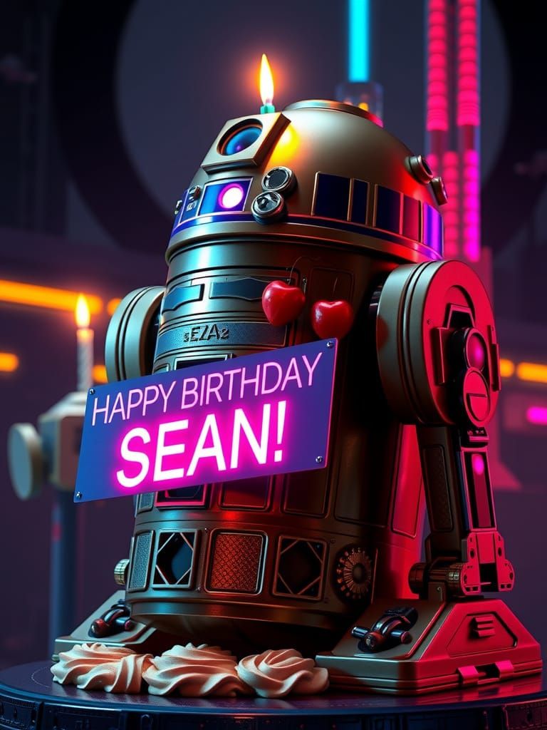Cyberpunk birthday cake (R2-D2) - Cyberpunk birthday cake (R...
