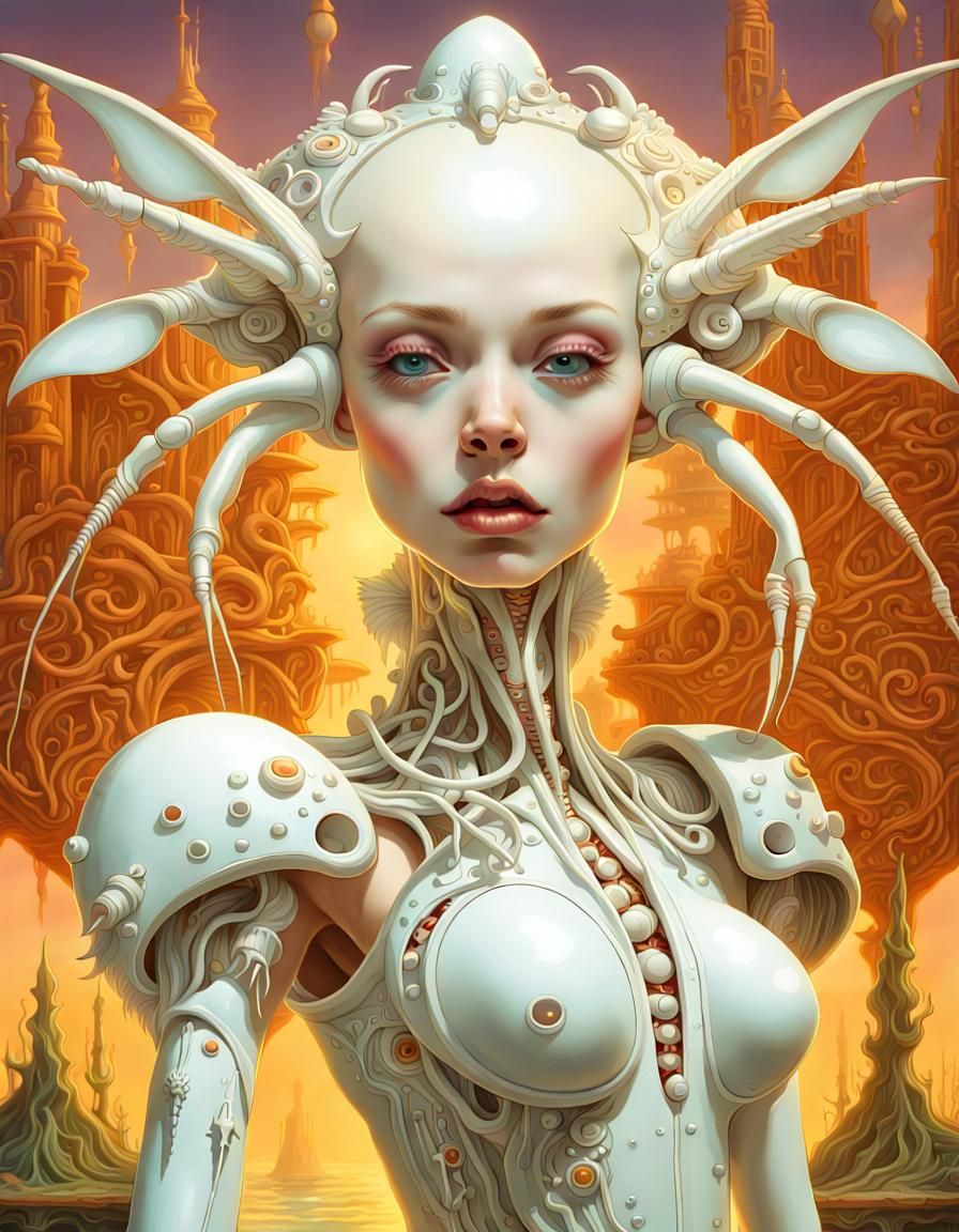 Cyborg Alien Fashion Model : r/nightcafe