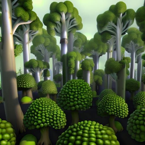 Broccoli Forest - AI Generated Artwork - NightCafe Creator