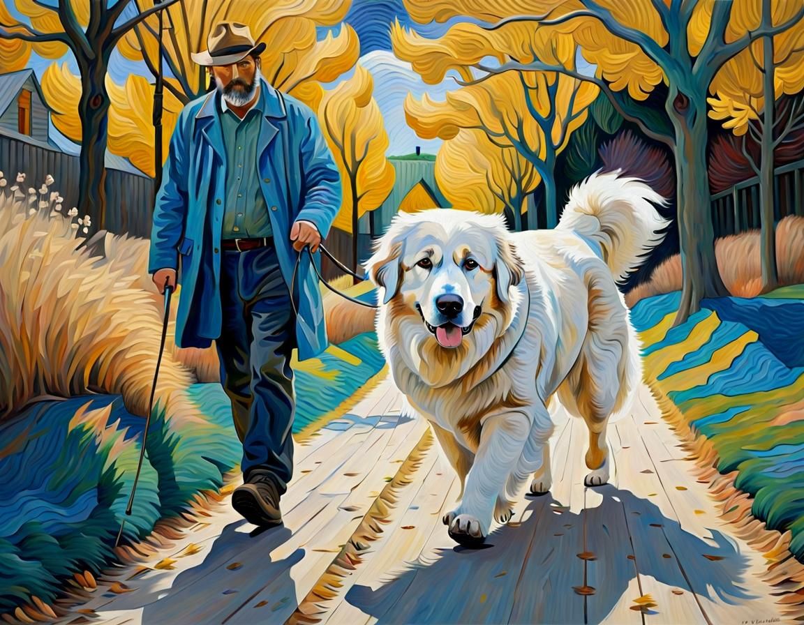 Rufus, the Greatest Pyrenees - AI Generated Artwork - NightCafe Creator
