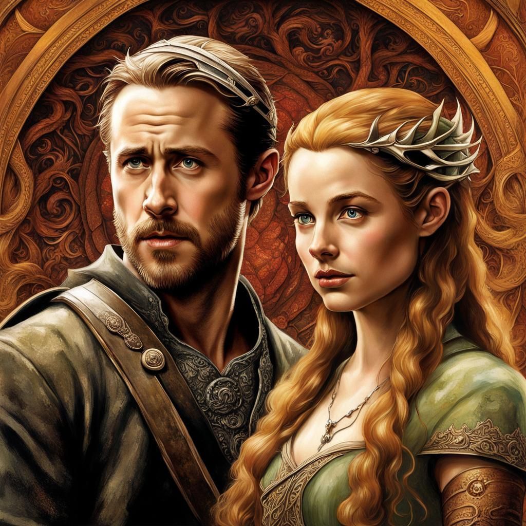 Ryan Gosling as Legolas and Margot Robbie as Tauriel from The Lord of ...